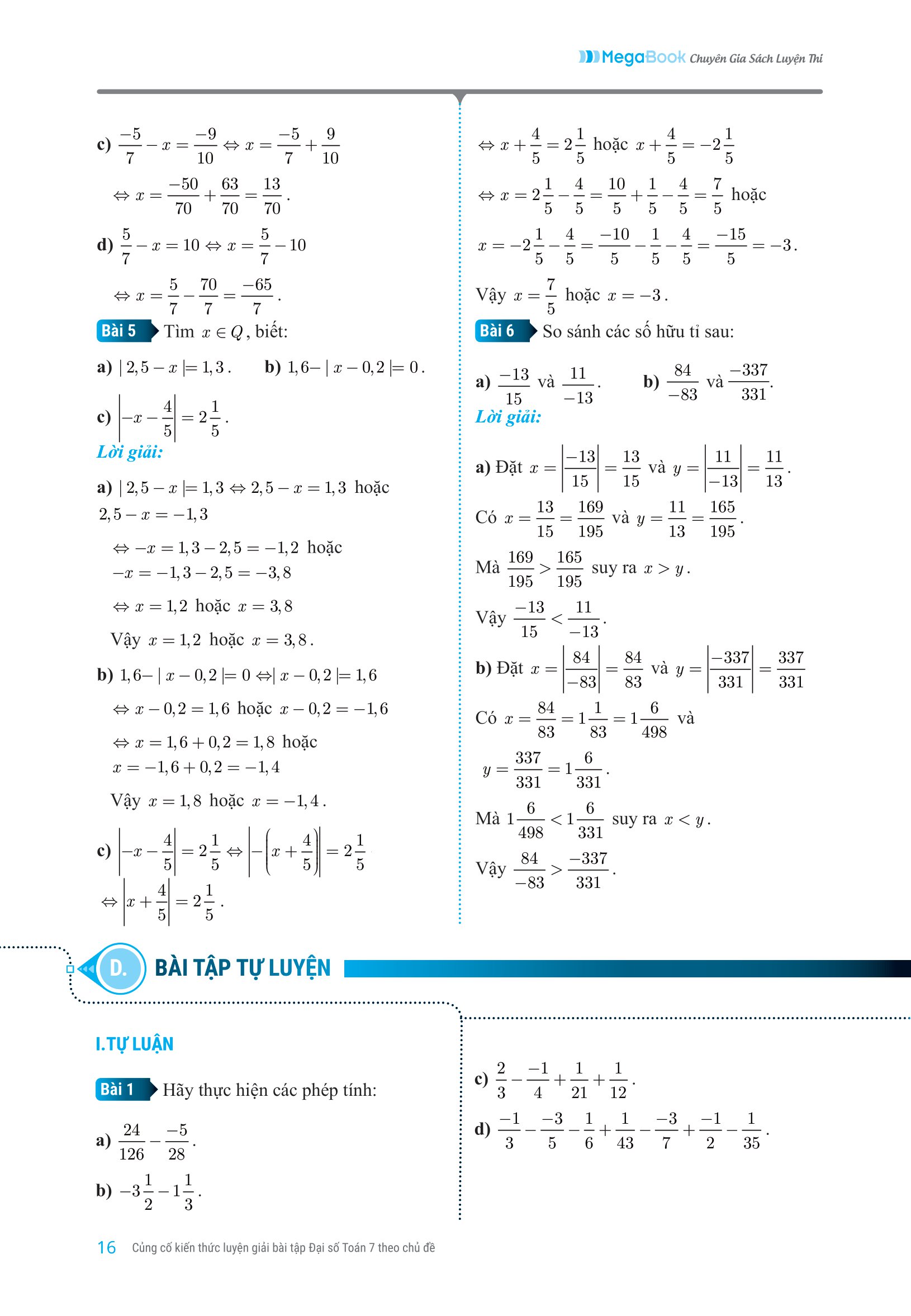 Củng Cố Kiến Thức Luyện Giải Bài Tập Đại Số Toán 7 PDF - Tờ Khai Y Tế