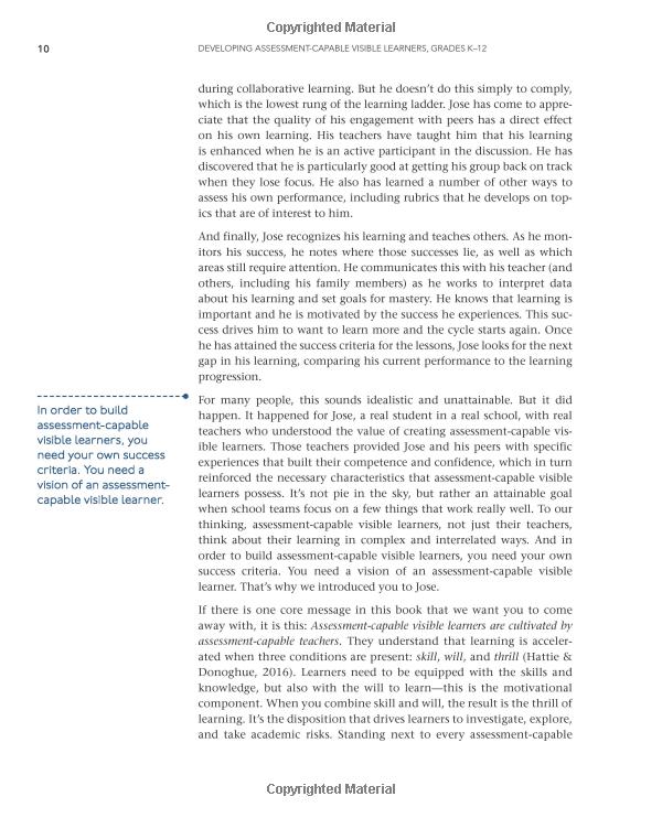 Developing Assessment-Capable Visible Learners, Grades K-12: Maximizing ...
