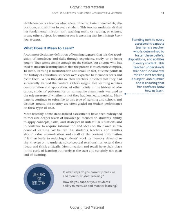 Developing Assessment-Capable Visible Learners, Grades K-12: Maximizing ...