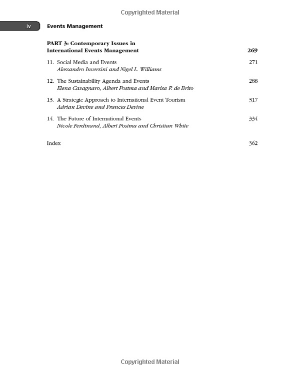 Events Management: An International Approach Second Edition