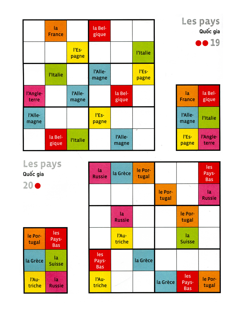 Francais Wodoku A1-A2 - Vui Học Từ Vựng Với Ô Chữ Sudoku PDF - YDS.EDU.VN