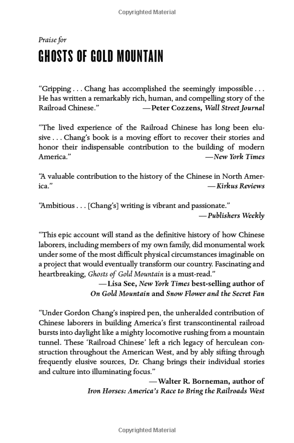 Ghosts of Gold Mountain: The Epic Story of the Chinese Who Built the ...