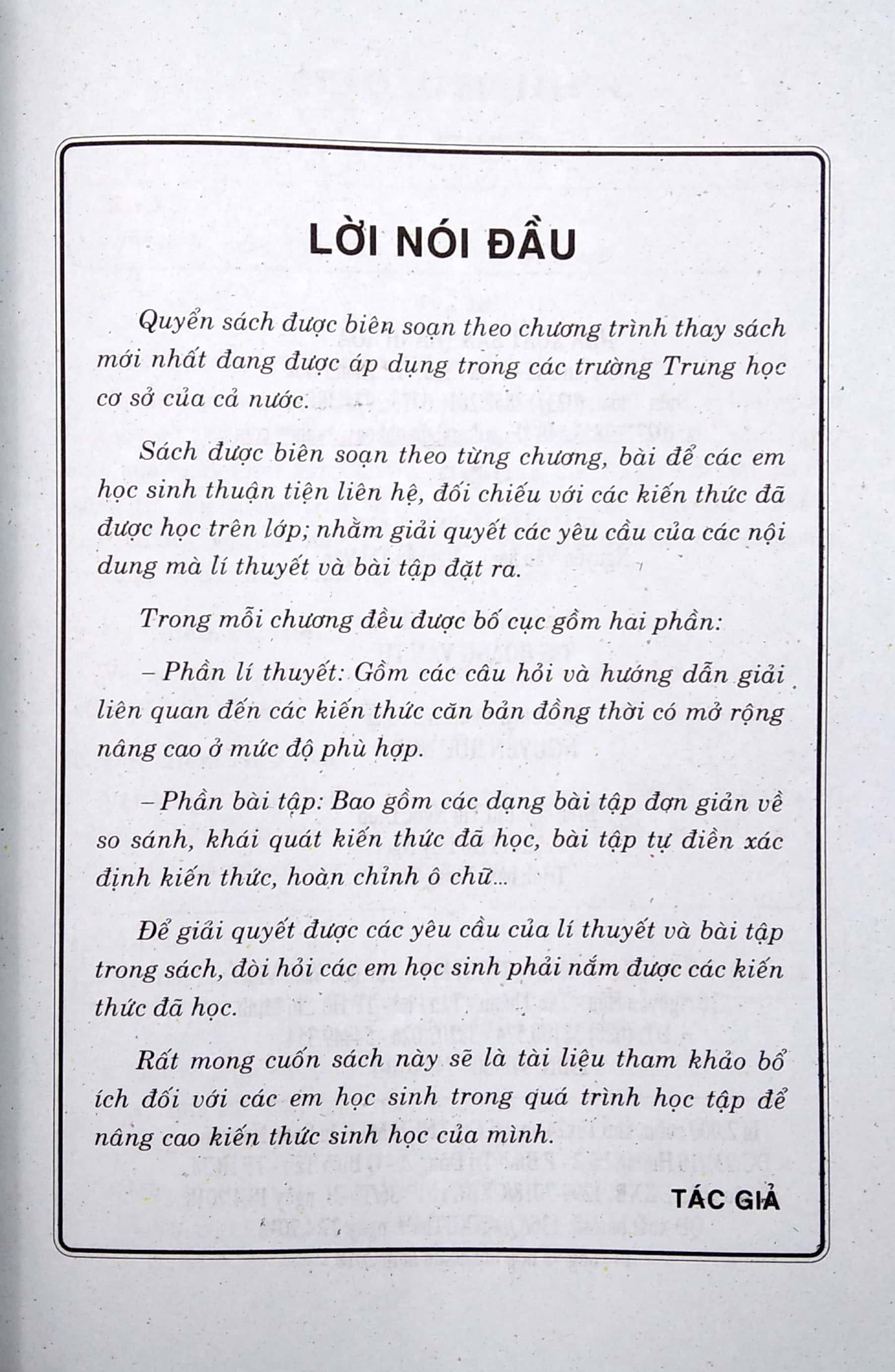 Giải Bài Tập Sinh Học 6 PDF - Tờ Khai Y Tế