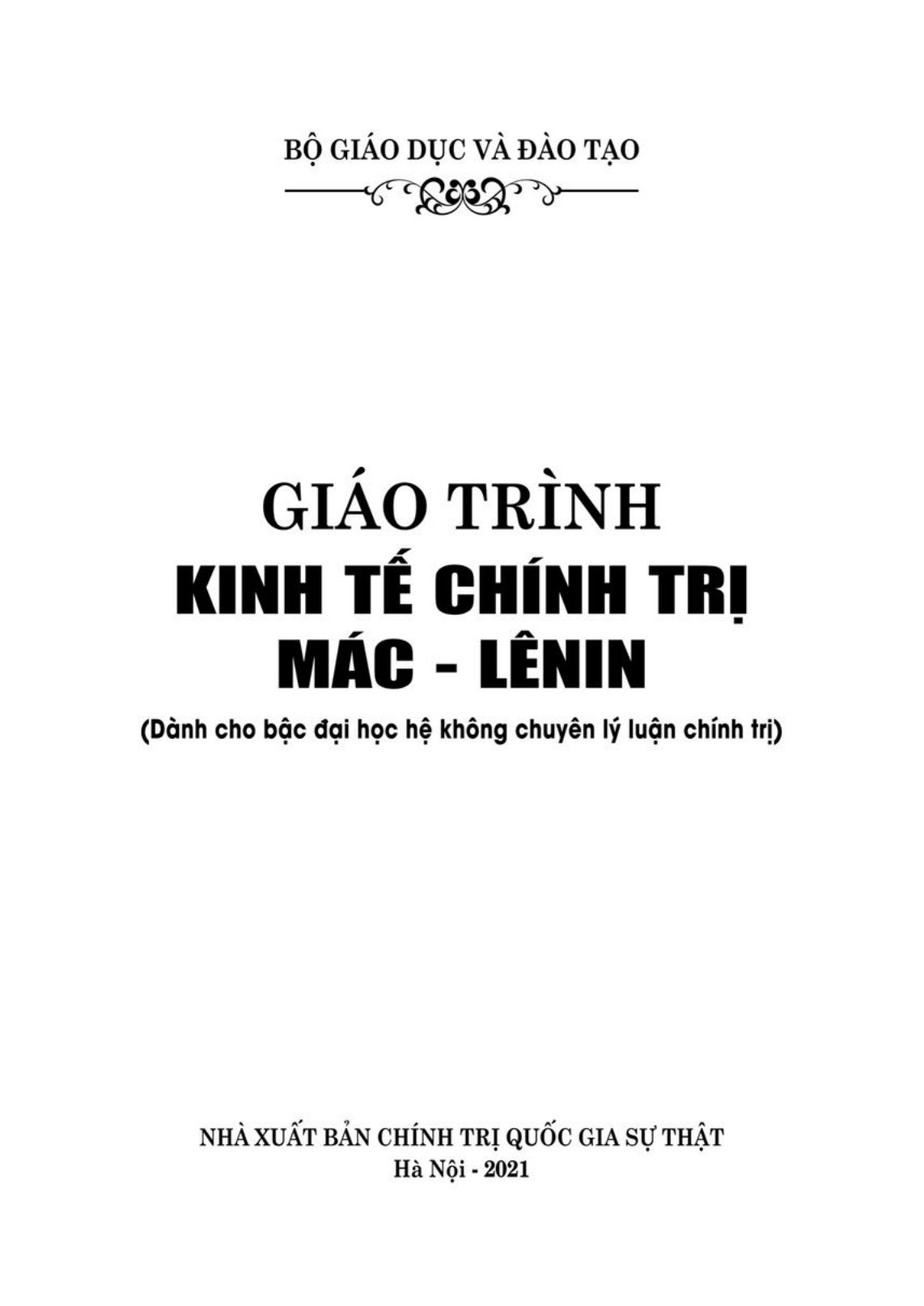 Giáo Trình Kinh Tế Chính Trị Mác – Lênin Dành Cho Bậc Đại Học Hệ Không Chuyên Lý Luận Chính Trị ...