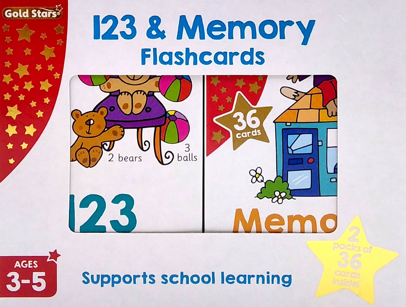 Gold Stars 123 & Memory Flashcards Set - FAHASA.COM