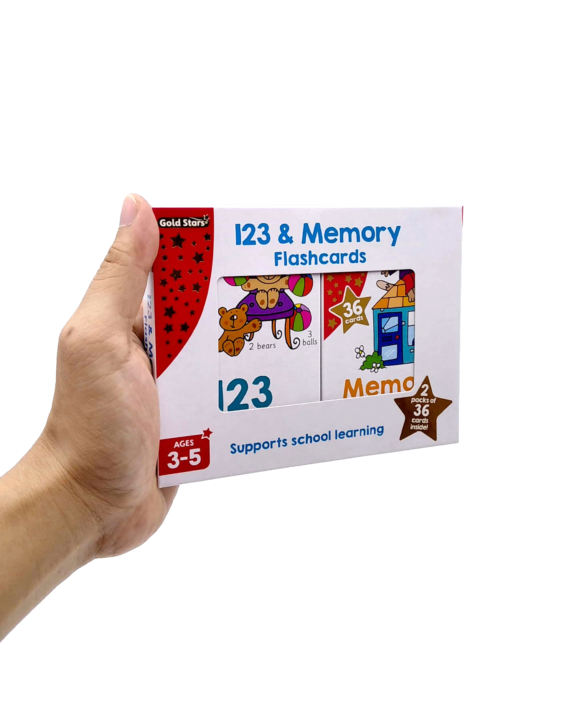 Gold Stars 123 & Memory Flashcards Set - FAHASA.COM