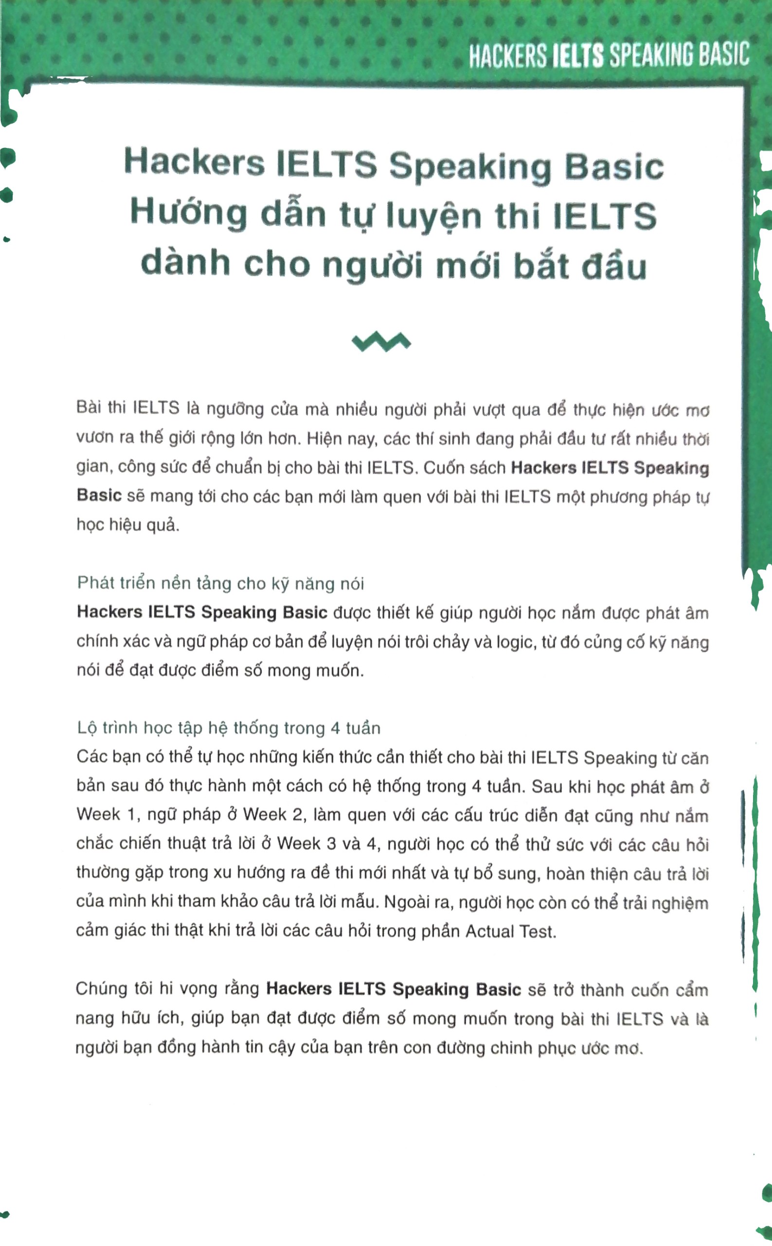 Hackers Ielts Basic - Speaking PDF - YDS.EDU.VN