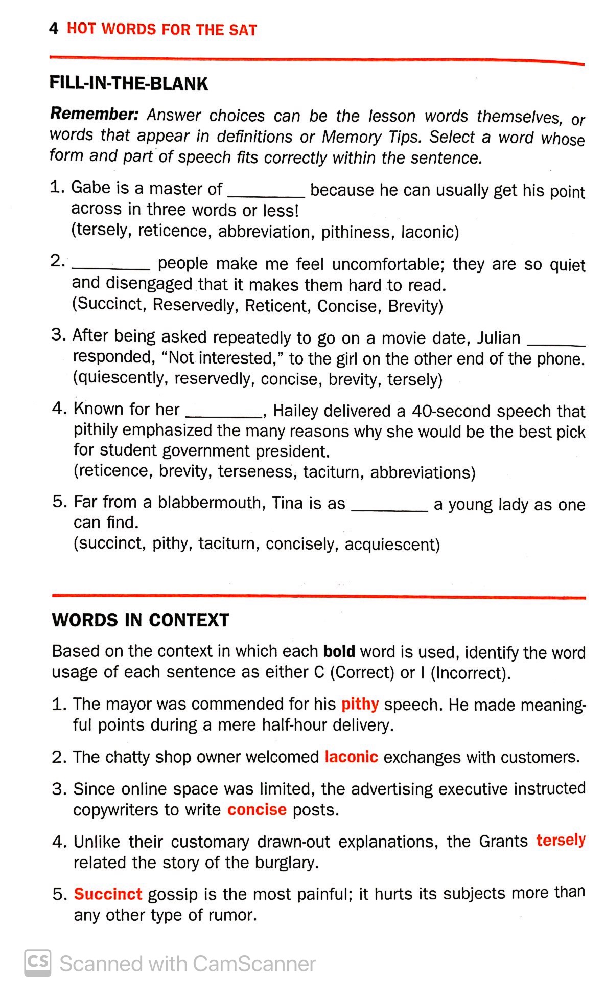 Hot Words For The SAT (Barron's Test Prep)