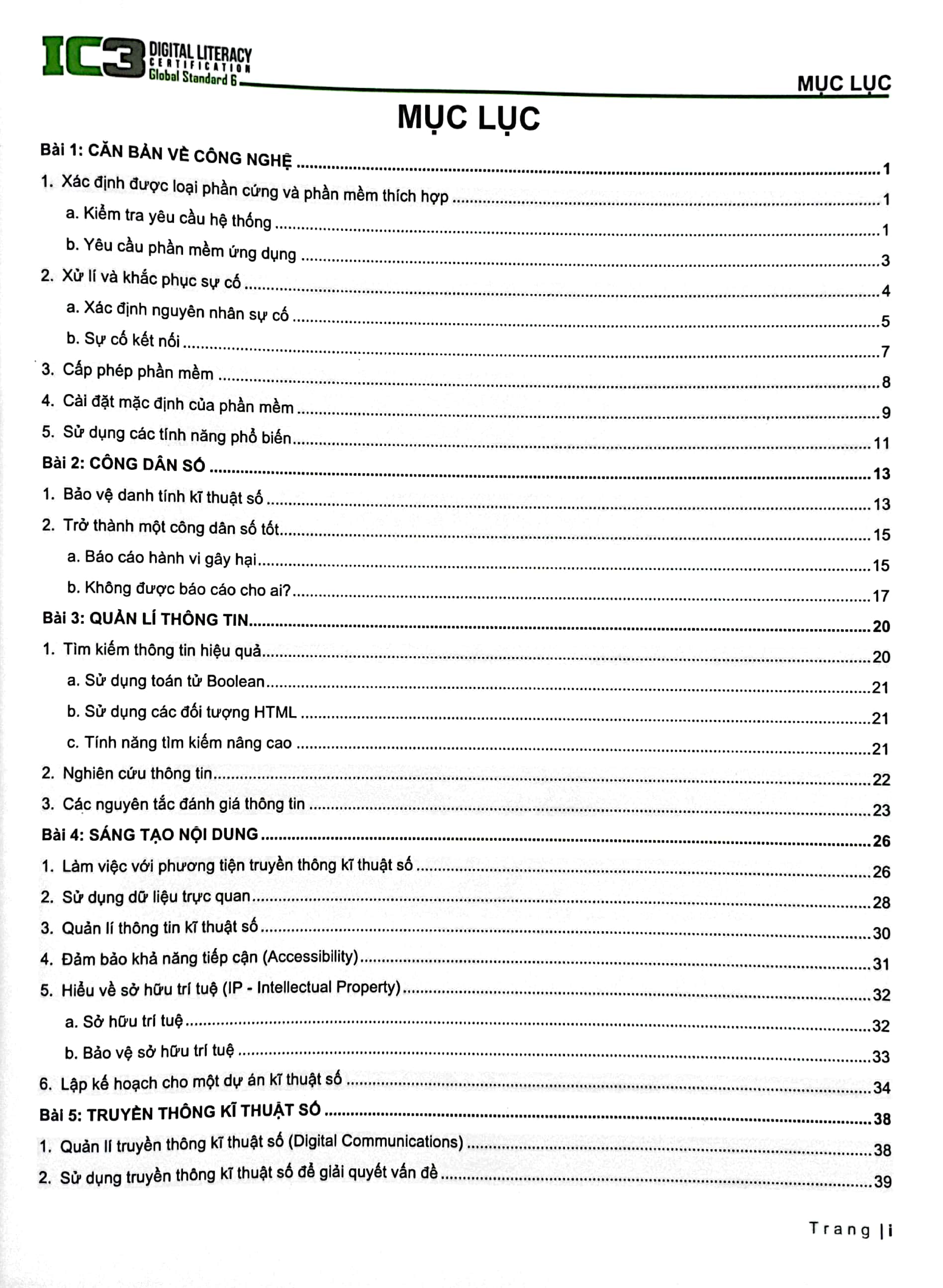 Tăng Cường Tin Học Quốc Tế - IC3-GS6 Level 3 PDF - Tờ Khai Y Tế