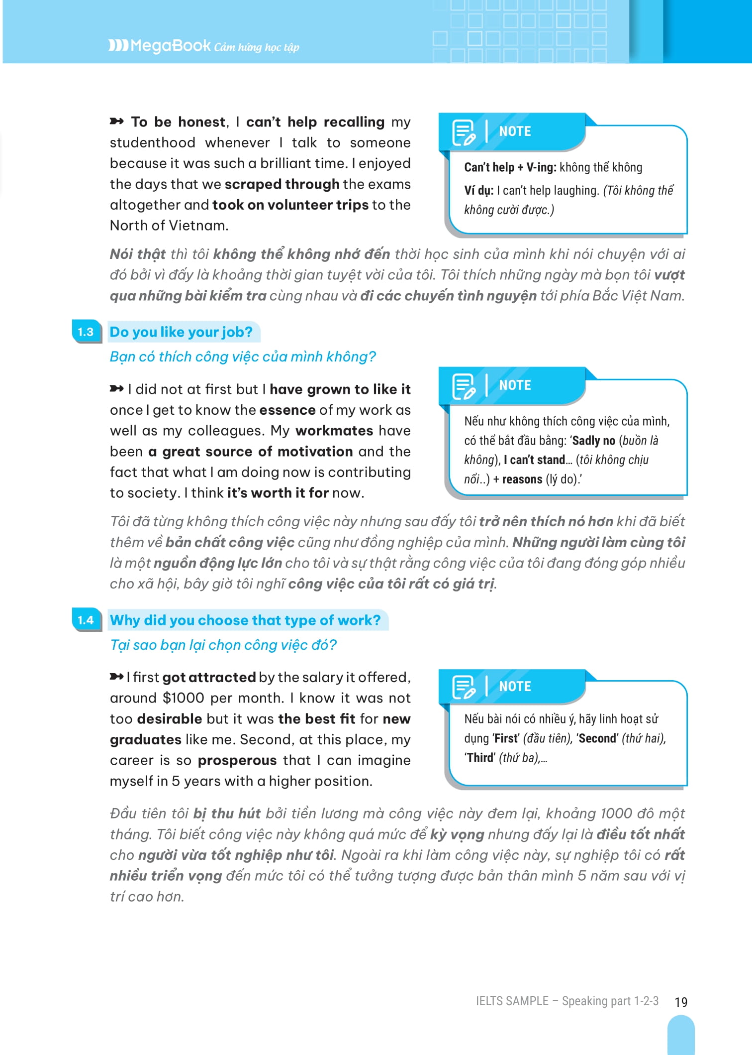 IELTS Sample Speaking Part 1-2-3 Tuyển Tập Câu Trả Lời Mẫu Hay Nhất PDF - YDS.EDU.VN