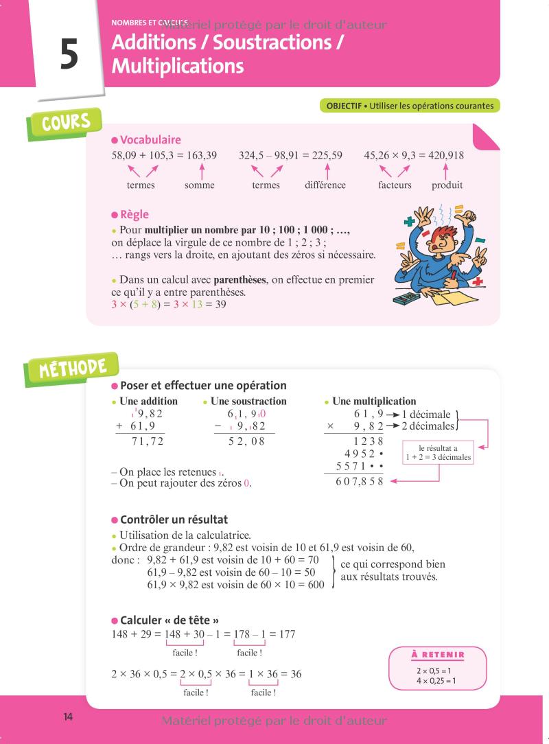 Les années de collège Maths