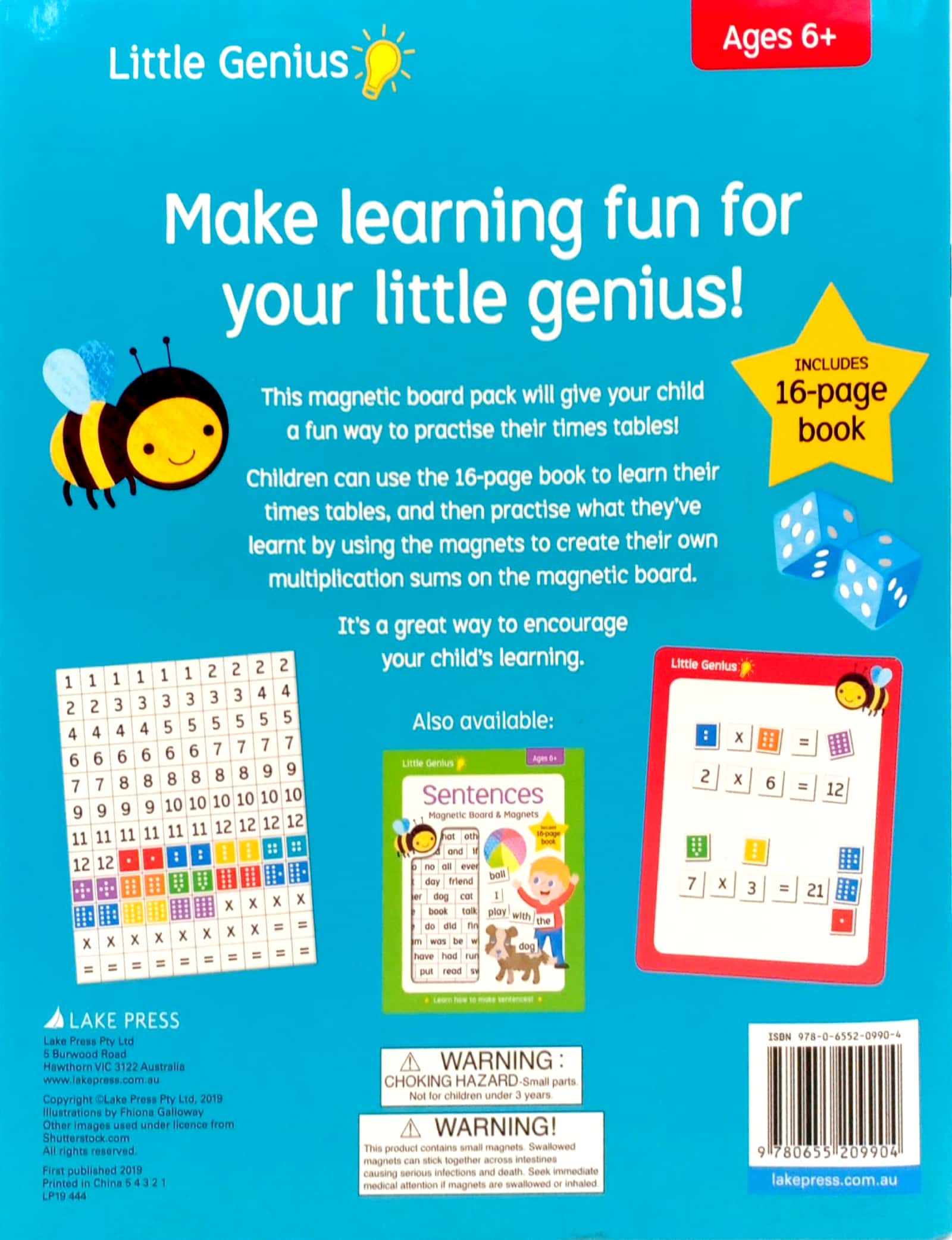 Little Genius Times Table - Magnetic Board & Magnets - FAHASA.COM