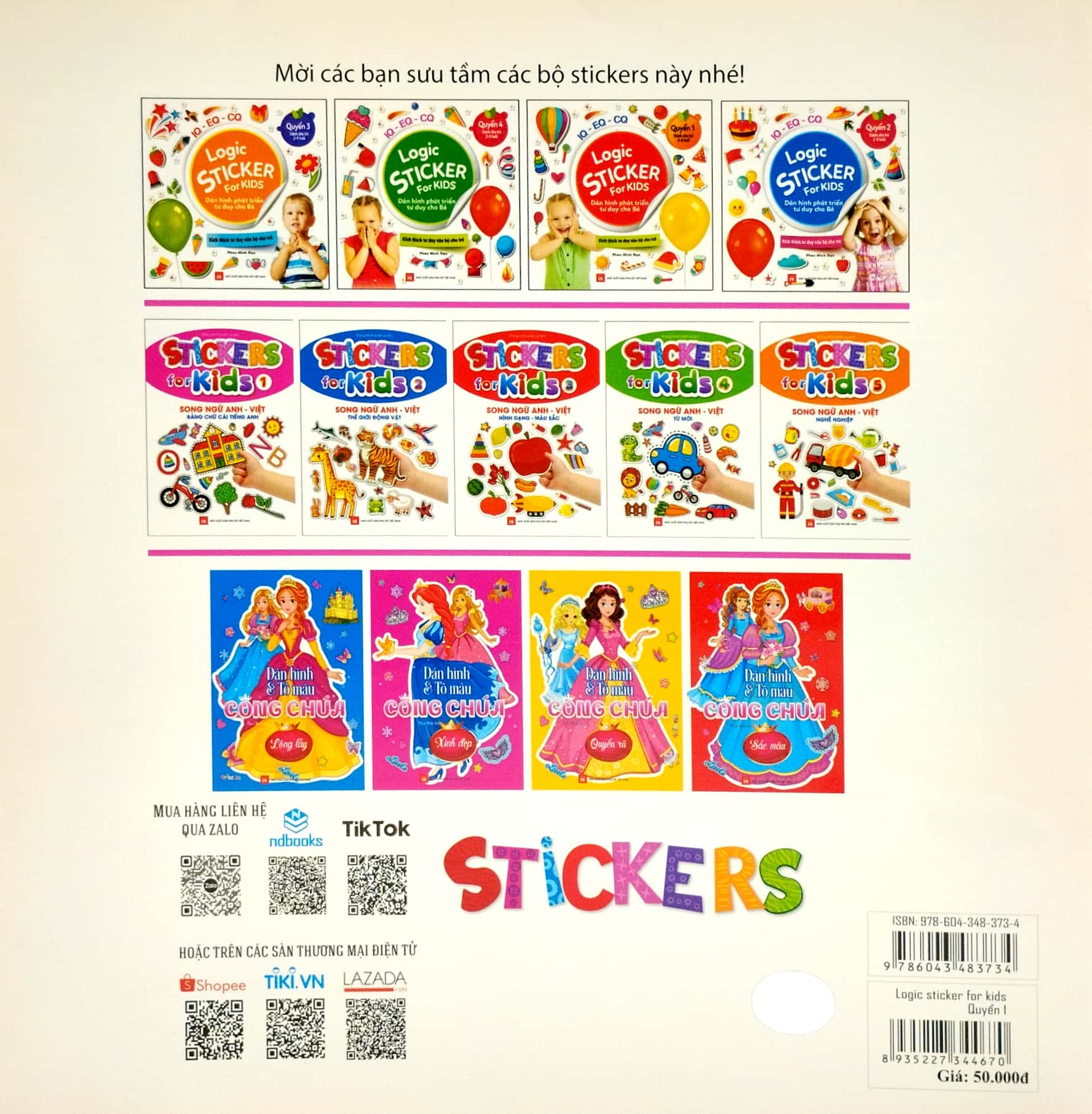 Sách Logic Sticker For Kids - Dán Hình Phát Triển Tư Duy Cho Bé - Quyển ...