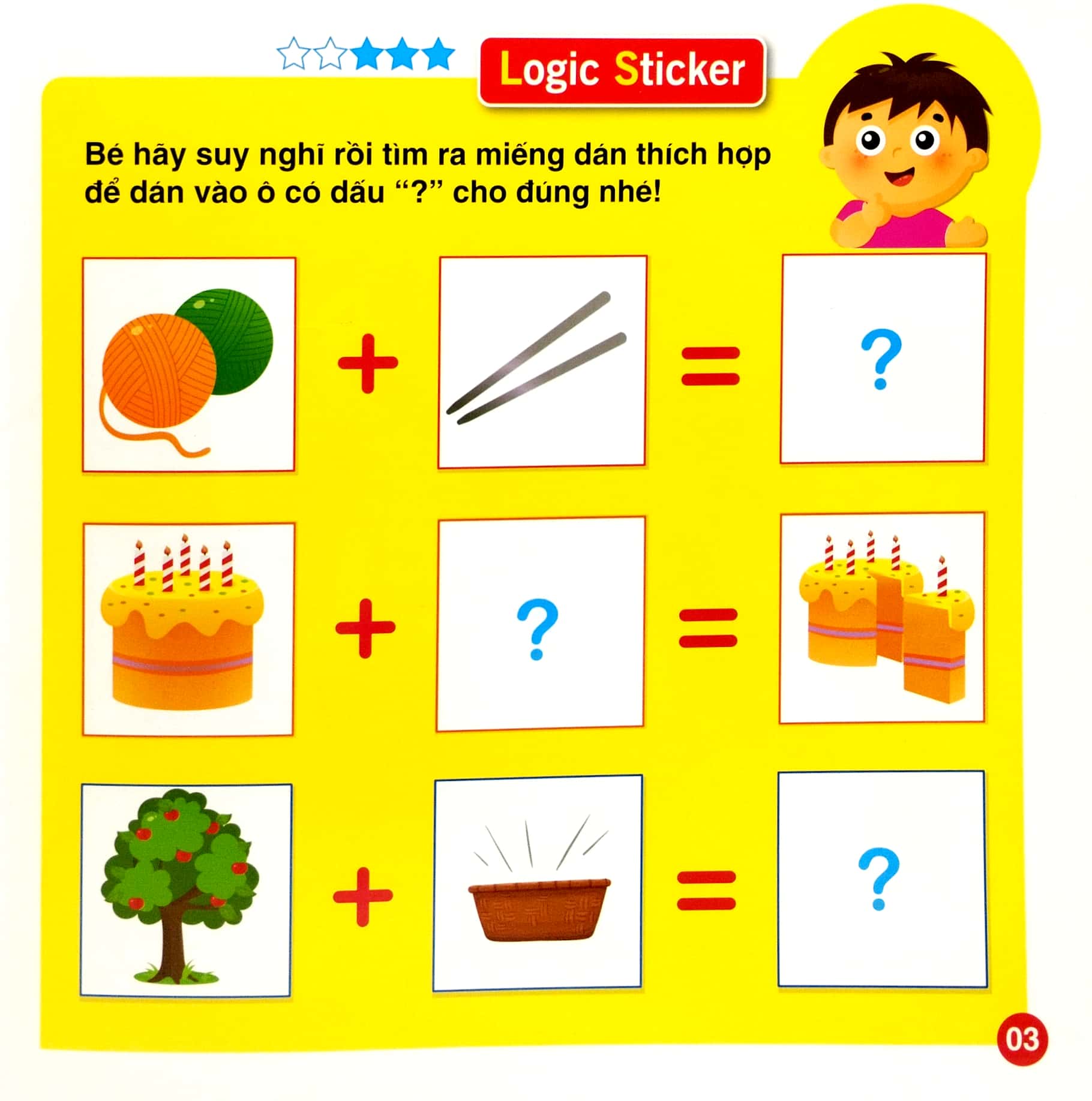 Sách Logic Sticker For Kids - Dán Hình Phát Triển Tư Duy Cho Bé - Quyển ...
