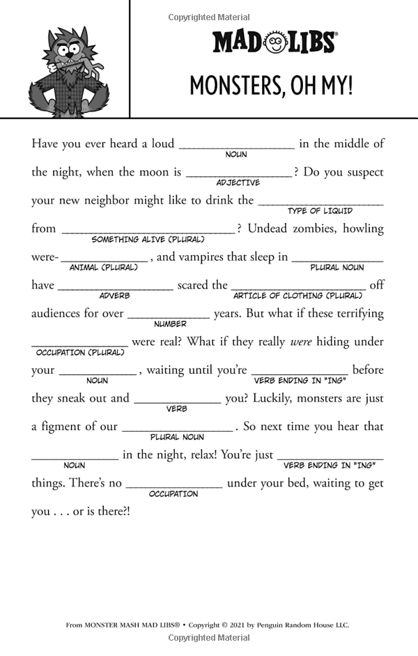Monster Mash Mad Libs: World's Greatest Word Game - FAHASA.COM