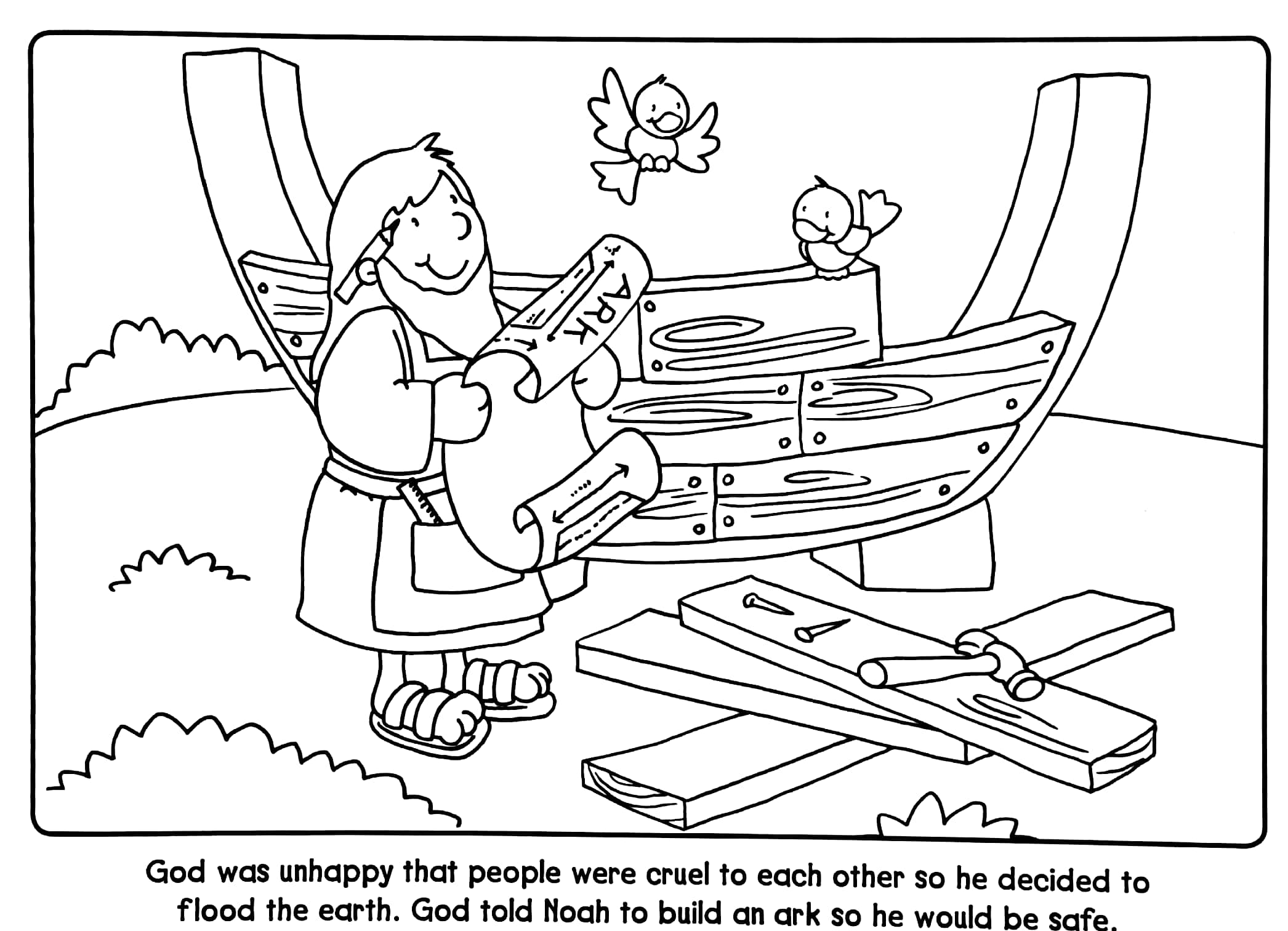 Noah's Ark Colouring