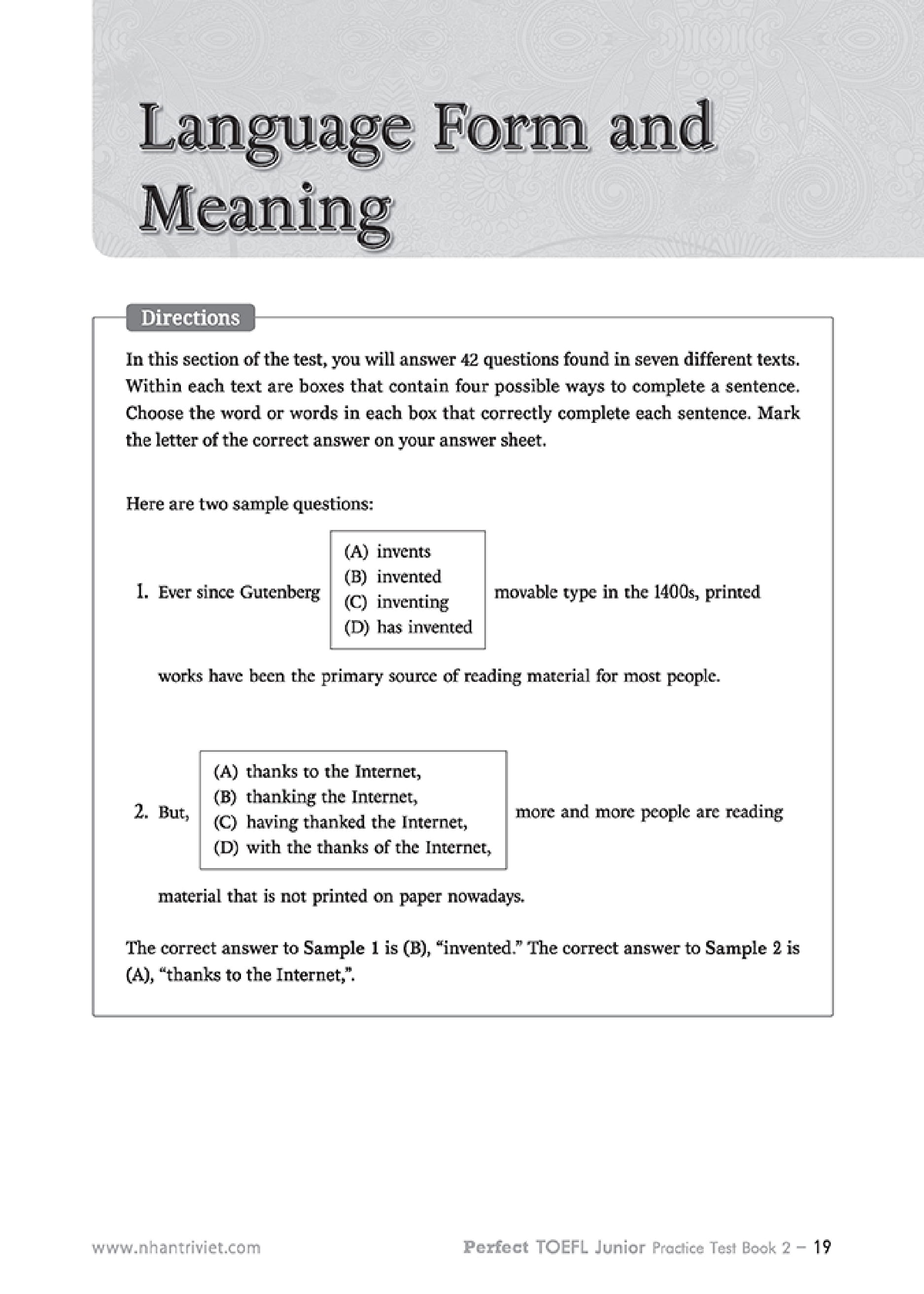 Bộ Perfect TOEFL Junior Practice Test - Book 2 CD PDF - YDS.EDU.VN