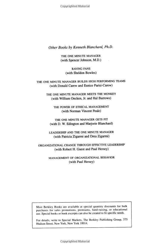 Putting The One Minute Manager To Work: How To Turn The 3 Secrets Into ...