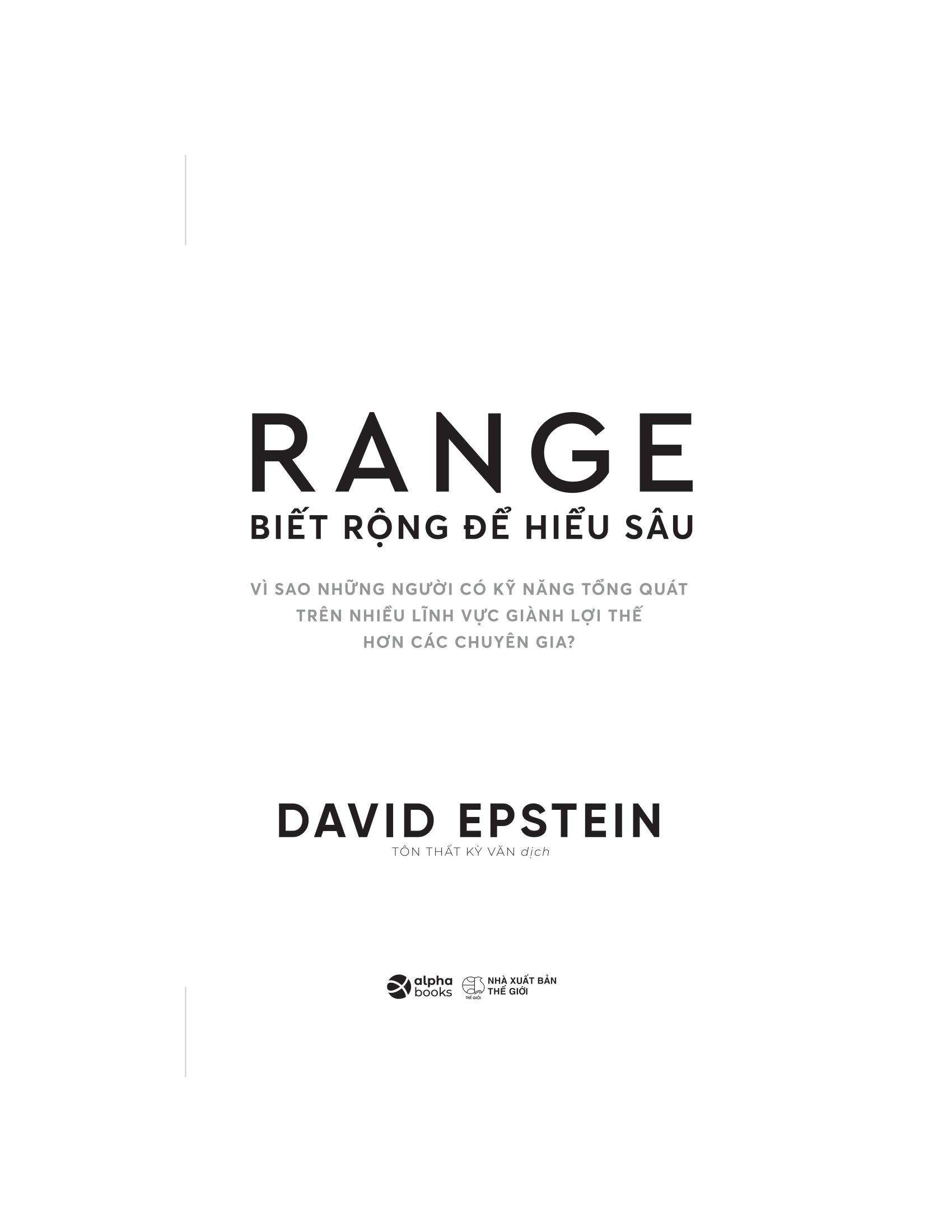 Sách Range - Biết Rộng Để Hiểu Sâu - FAHASA.COM