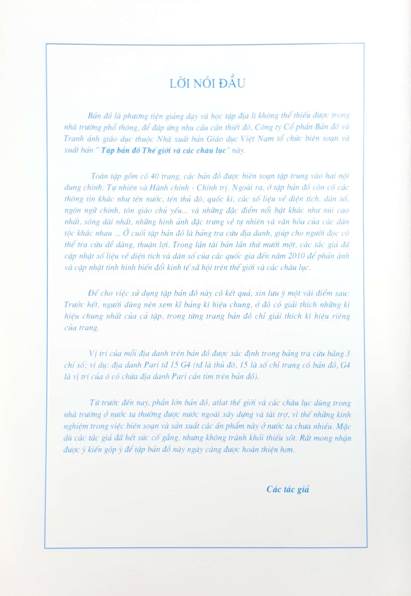 Sách Tập Bản Đồ Thế Giới Và Các Châu Lục - FAHASA.COM