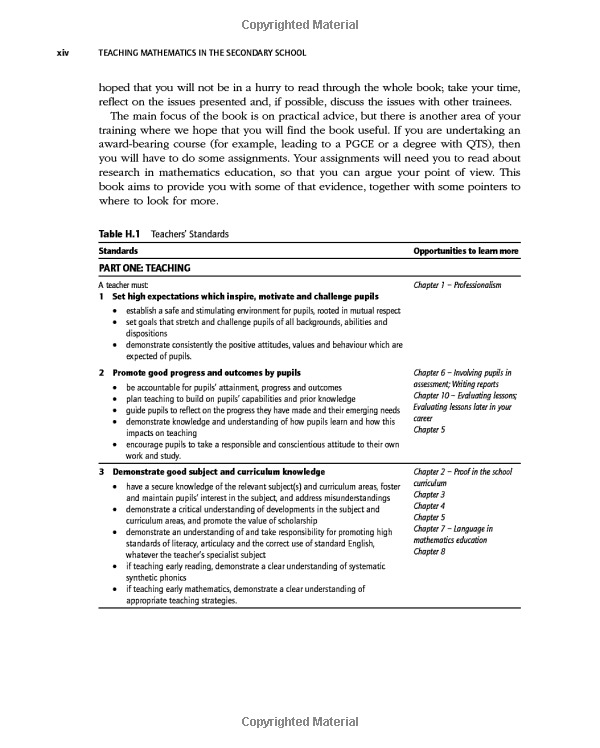 Teaching Mathematics In The Secondary School (Developing As A ...