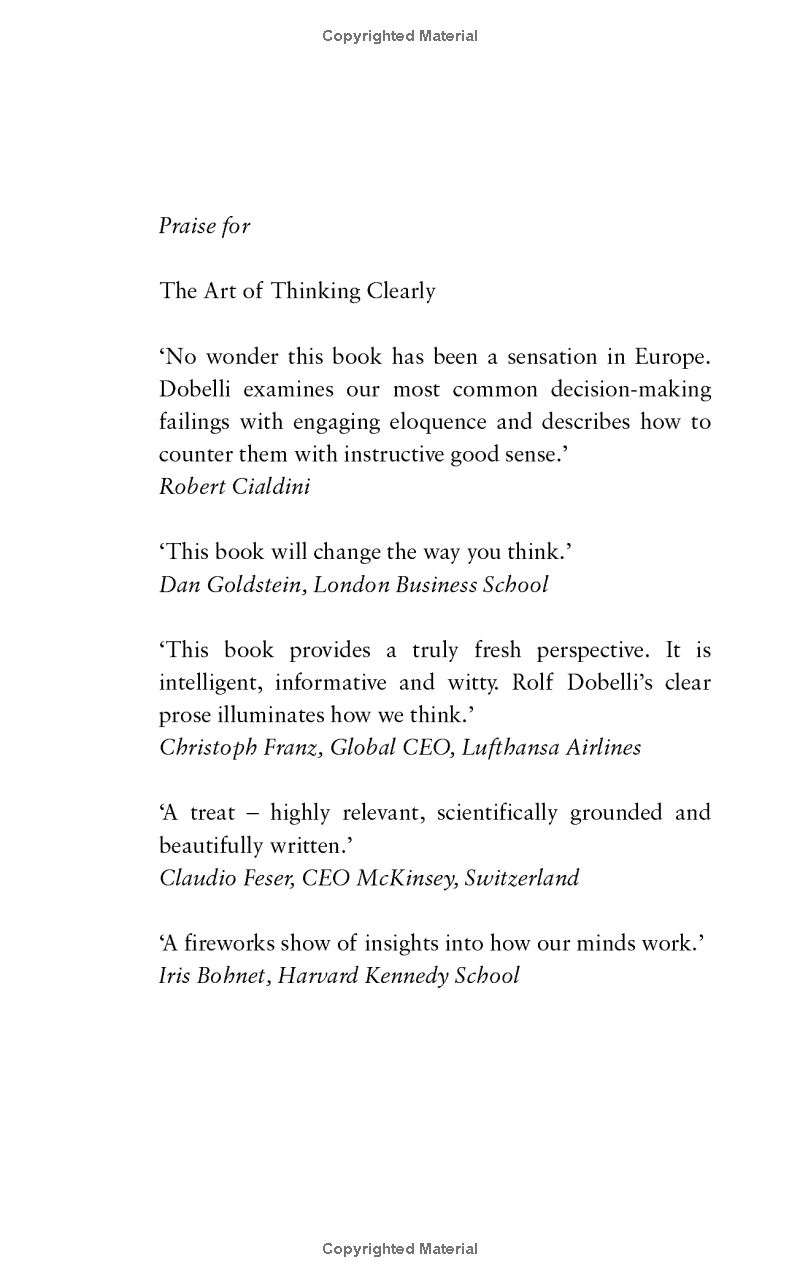 The Art of Thinking Clearly: Better Thinking, Better Decisions - FAHASA.COM