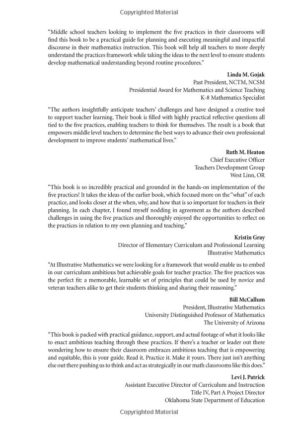 The Five Practices In Practice: Successfully Orchestrating Mathematics ...