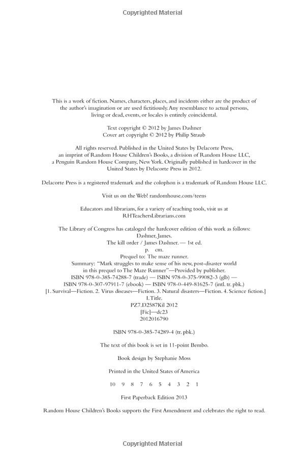 The Kill Order (Maze Runner, Prequel) (The Maze Runner Series)