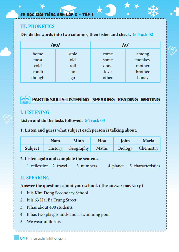 The Langmaster - Em Học Giỏi Tiếng Anh Lớp 6 - Tập 1 (Có Đáp Án) PDF - Reds