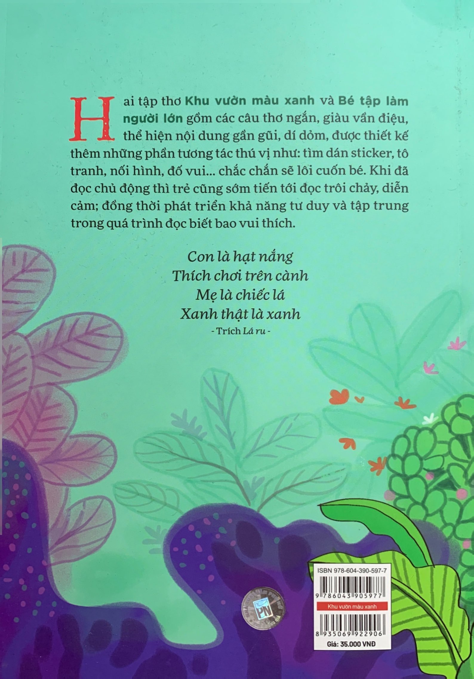 Thơ Cho Bé Tập Đọc Trôi Chảy Diễn Cảm - Khu Vườn Màu Xanh PDF - YDS.EDU.VN