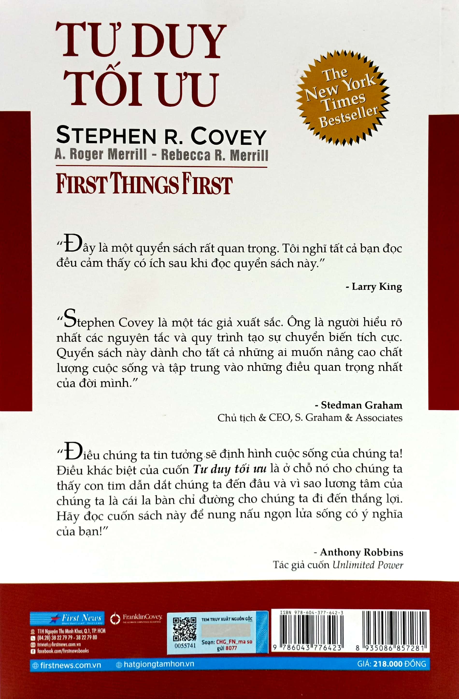 Tư Duy Tối Ưu - First Things First PDF - YDS.EDU.VN