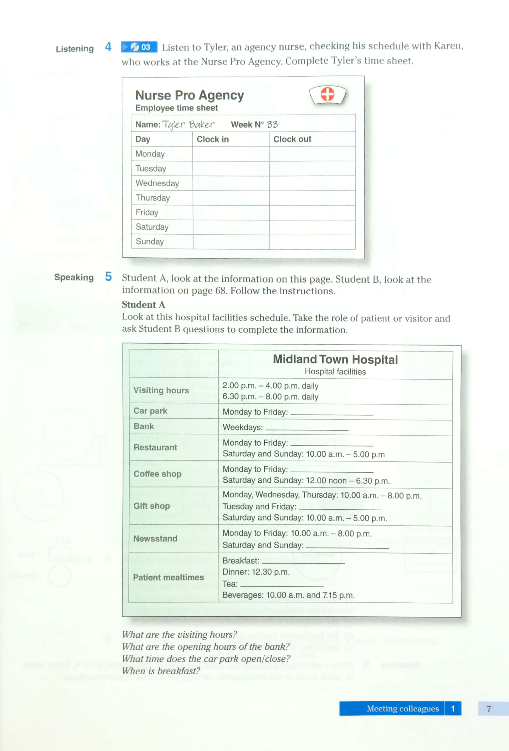 Vocational English: English For Nursing Level 1 Coursebook And Cd Pack ...