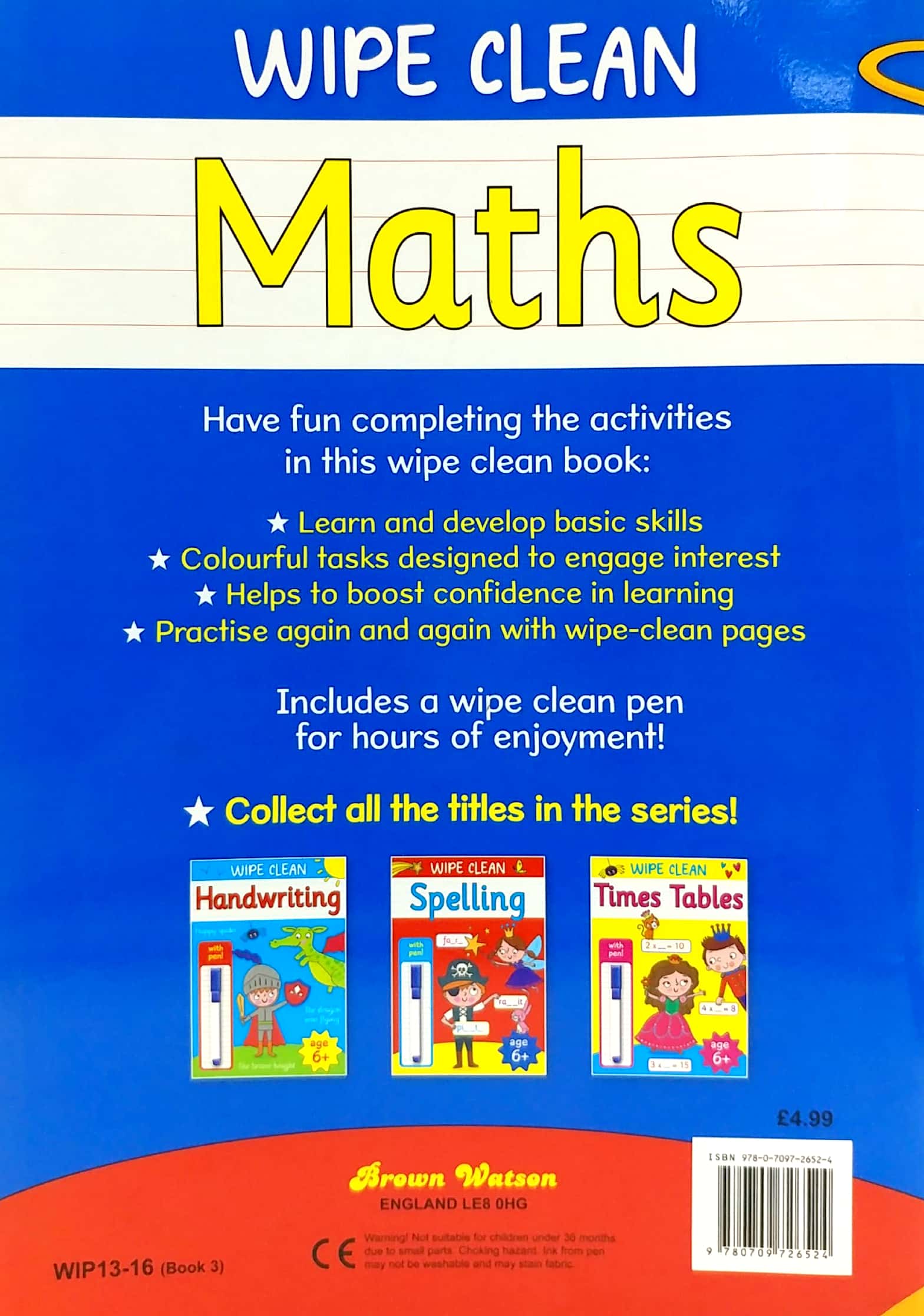 Wipe Clean Maths - Book With Pen Age 6+ - FAHASA.COM