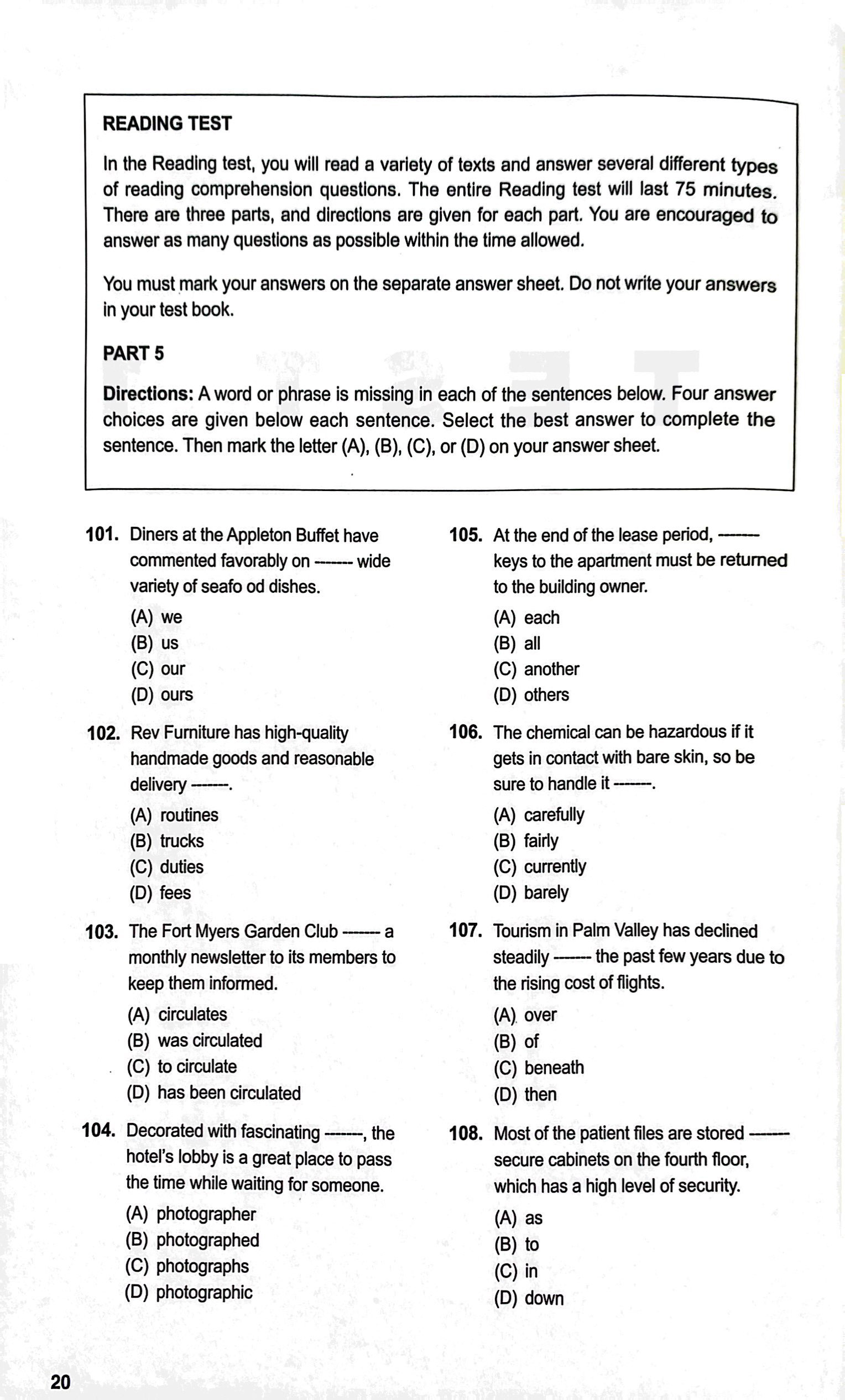 YBM Toeic Reading 1000 - Vol 2 PDF - Tờ Khai Y Tế